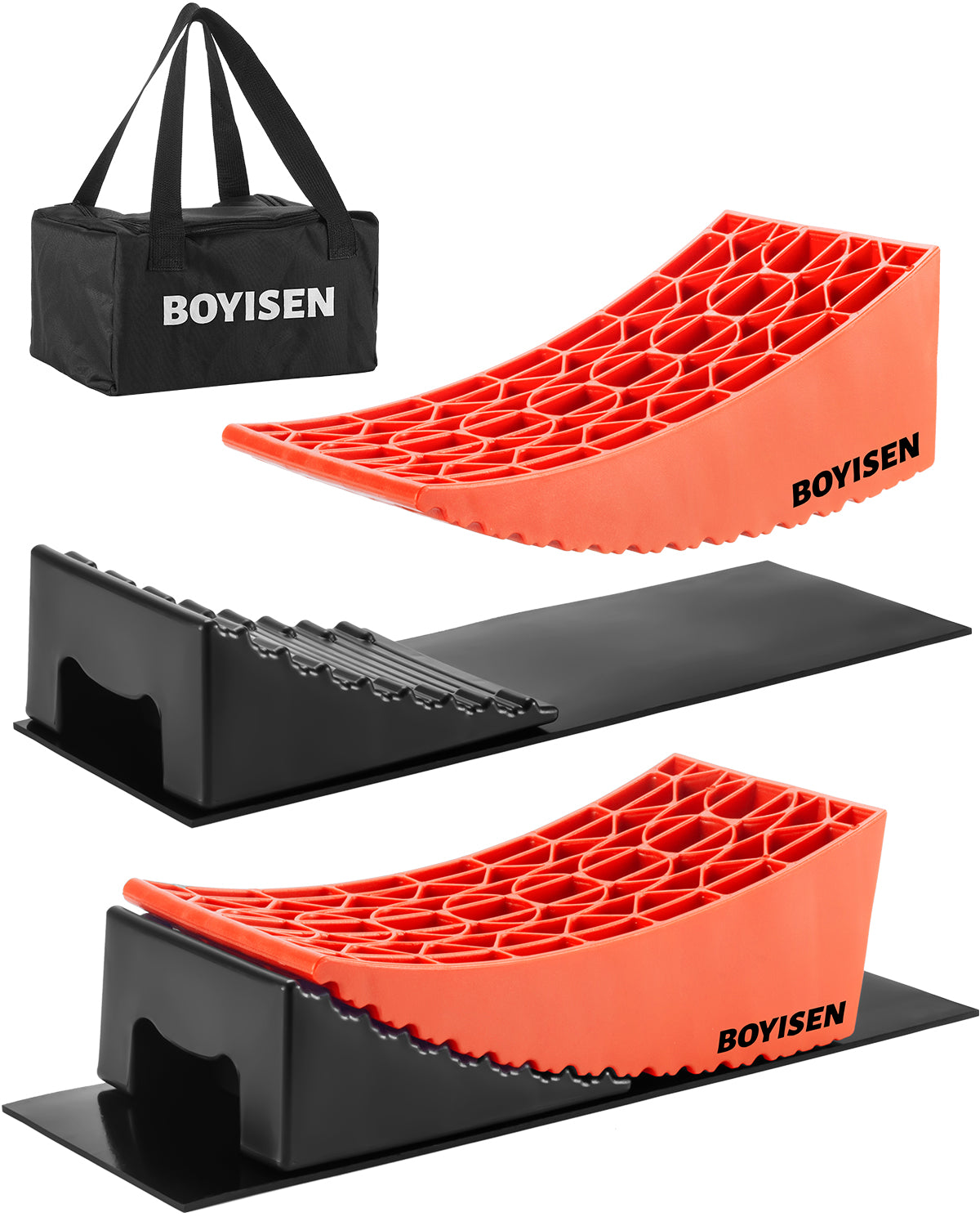 BOYISEN Camper Levelers 2 Pack - RV Leveling Blocks Ramp Kit Support D
